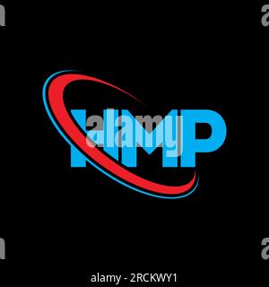HMP circle letter logo design with circle and ellipse shape. HMP ...