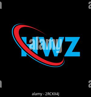 HWZ circle letter logo design with circle and ellipse shape. HWZ ...