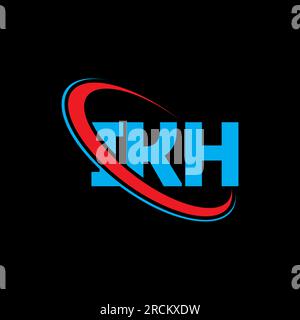 IKH circle letter logo design with circle and ellipse shape. IKH ...