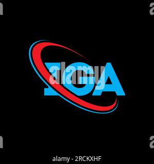 IGA circle letter logo design with circle and ellipse shape. IGA ...