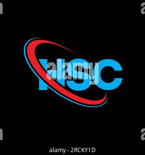 HSC circle letter logo design with circle and ellipse shape. HSC ...