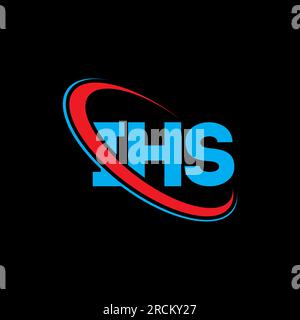 IHS circle letter logo design with circle and ellipse shape. IHS ...