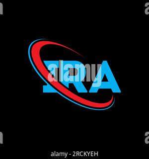 IRA circle letter logo design with circle and ellipse shape. IRA ...