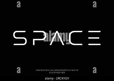 Space rocket alphabet font. Technology, space flights, science ...