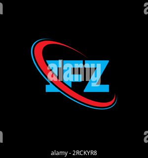 IFZ circle letter logo design with circle and ellipse shape. IFZ ...