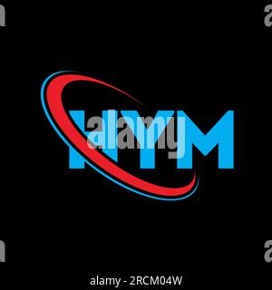HYM circle letter logo design with circle and ellipse shape. HYM ...