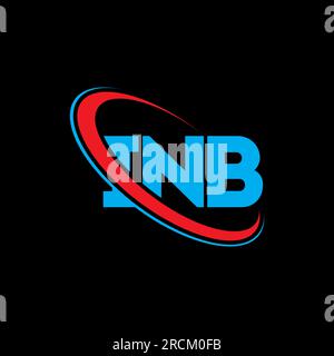 INB circle letter logo design with circle and ellipse shape. INB ...