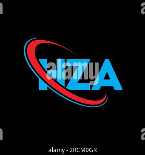 HZA circle letter logo design with circle and ellipse shape. HZA ...
