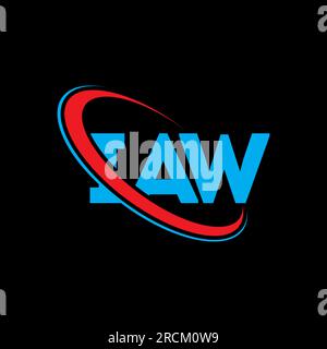 IAW circle letter logo design with circle and ellipse shape. IAW ...