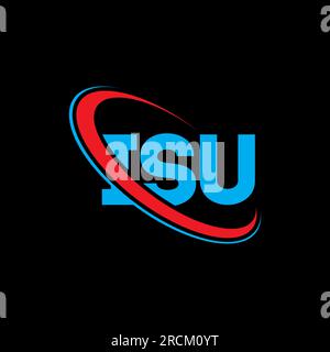 ISU circle letter logo design with circle and ellipse shape. ISU ...