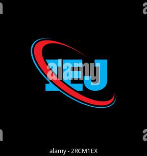 IEJ circle letter logo design with circle and ellipse shape. IEJ ...