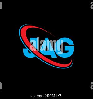 JAG circle letter logo design with circle and ellipse shape. JAG ...