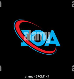 IOA circle letter logo design with circle and ellipse shape. IOA ...