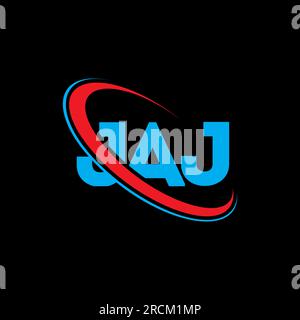 JAJ circle letter logo design with circle and ellipse shape. JAJ ...