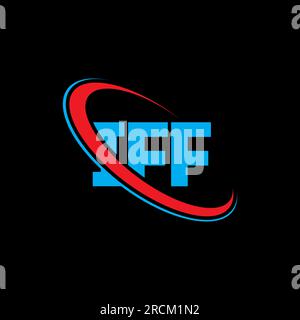 IFF circle letter logo design with circle and ellipse shape. IFF ...