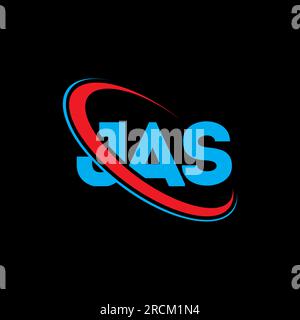 JAS circle letter logo design with circle and ellipse shape. JAS ...