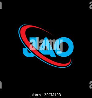 JAO circle letter logo design with circle and ellipse shape. JAO ...