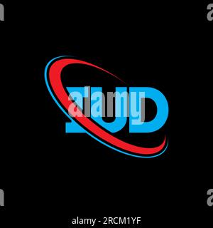 IUD circle letter logo design with circle and ellipse shape. IUD ...