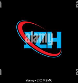 IZH circle letter logo design with circle and ellipse shape. IZH ...