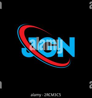 JGN circle letter logo design with circle and ellipse shape. JGN ...