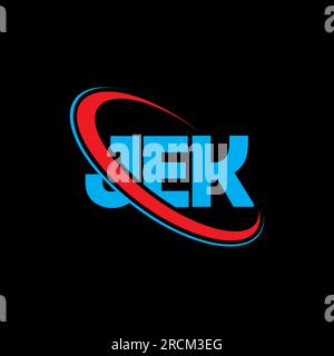 JEK circle letter logo design with circle and ellipse shape. JEK ...