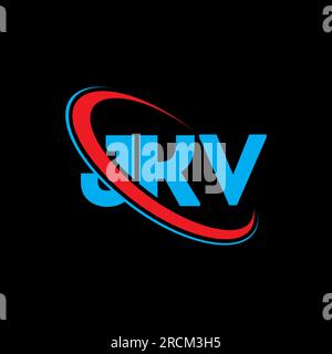 JKV circle letter logo design with circle and ellipse shape. JKV ...