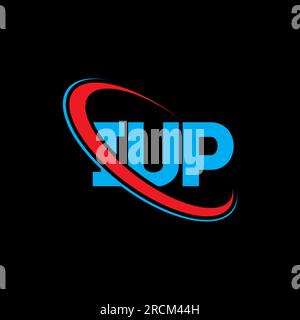 IUP circle letter logo design with circle and ellipse shape. IUP ...