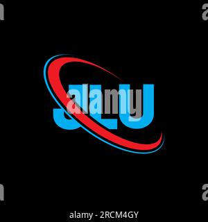 JLU circle letter logo design with circle and ellipse shape. JLU ...