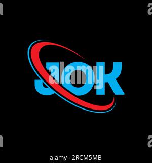 JOK circle letter logo design with circle and ellipse shape. JOK ...