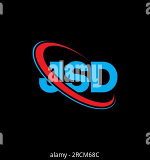 JSD circle letter logo design with circle and ellipse shape. JSD ...