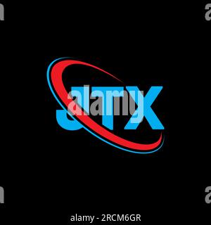 JTX circle letter logo design with circle and ellipse shape. JTX ...