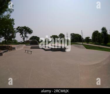 Shawnee, Kansas - July 15, 2023: Swarner Skatepark at 63rd and Lackman ...