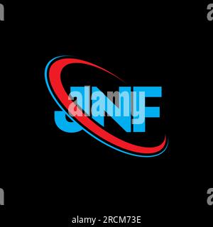 JNF circle letter logo design with circle and ellipse shape. JNF ...