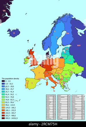 World map with countries classified by population density Stock Photo ...