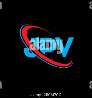 JPV circle letter logo design with circle and ellipse shape. JPV ...