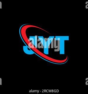 JYT circle letter logo design with circle and ellipse shape. JYT ...