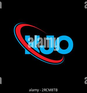 KJO circle letter logo design with circle and ellipse shape. KJO ...