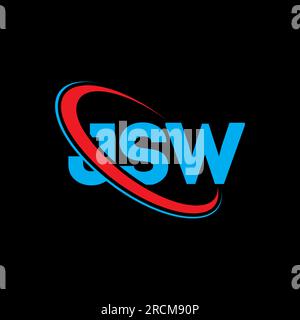 JSW letter logo design for technology company. JSW logo design black ...