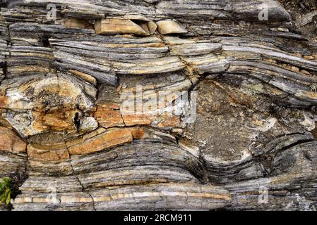 Layers of different crustal rock material Stock Photo - Alamy