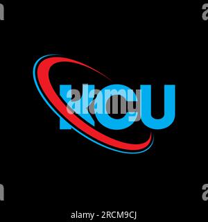KCU circle letter logo design with circle and ellipse shape. KCU ...