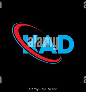 KAD circle letter logo design with circle and ellipse shape. KAD ...