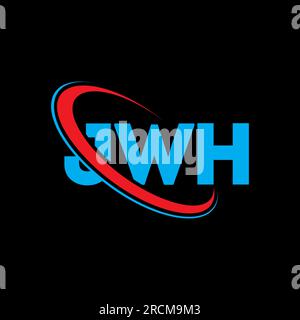 JWH circle letter logo design with circle and ellipse shape. JWH ...