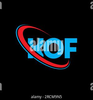 KOF circle letter logo design with circle and ellipse shape. KOF ...