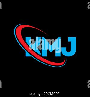 KMJ circle letter logo design with circle and ellipse shape. KMJ ...
