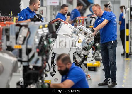 Stuttgart, Germany. 12th July, 2023. Employees of Robert Bosch GmbH ...