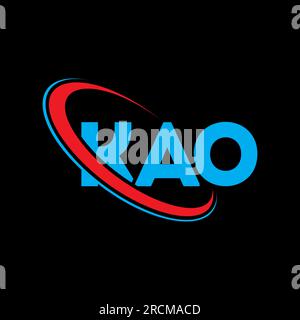 KAO circle letter logo design with circle and ellipse shape. KAO ...