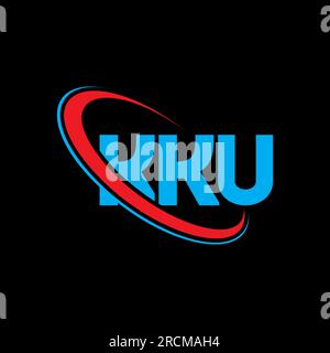 KKU circle letter logo design with circle and ellipse shape. KKU ellipse letters with ...