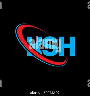 KSH circle letter logo design with circle and ellipse shape. KSH ...
