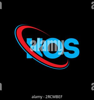 KOS circle letter logo design with circle and ellipse shape. KOS ...