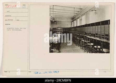 Soldiers operating the old war department switchboard in an operating ...